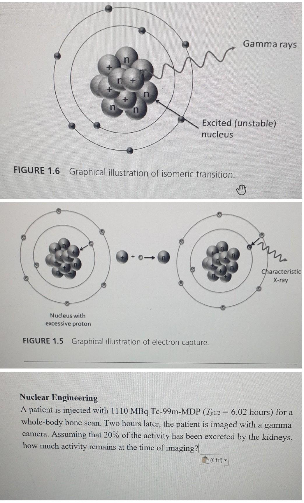 Solved Gamma rays Excited (unstable) nucleus FIGURE 1.6 | Chegg.com
