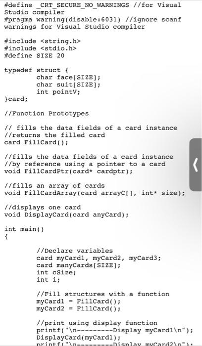 Solved For this assignment you will change the card.c code | Chegg.com