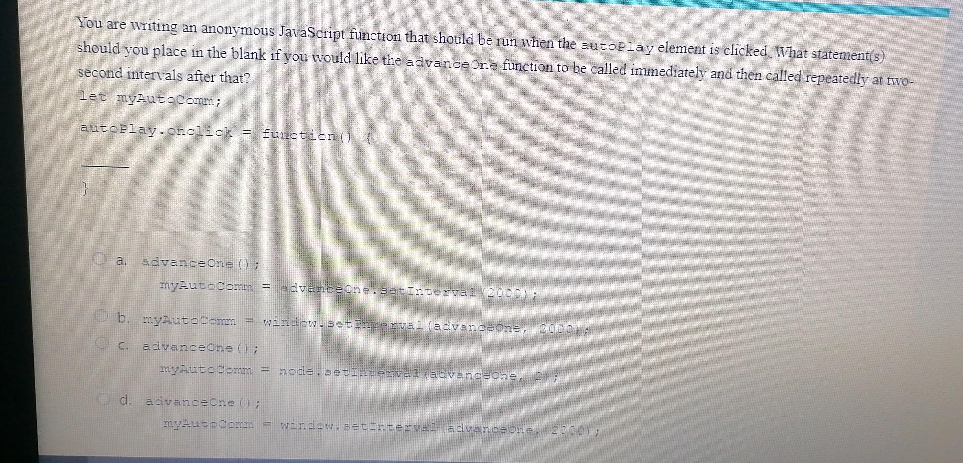 Solved You are writing an anonymous JavaScript function that | Chegg.com