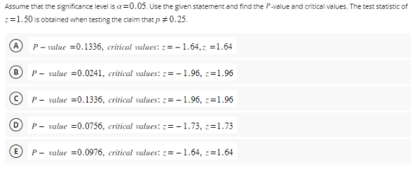 Solved Assume that the significance level is α=0.05. ﻿Use | Chegg.com