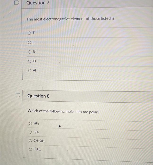 Solved The most electronegative element of those listed is | Chegg.com