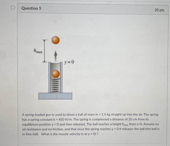 Solved A spring-loaded gun is used to shoot a ball of mass | Chegg.com