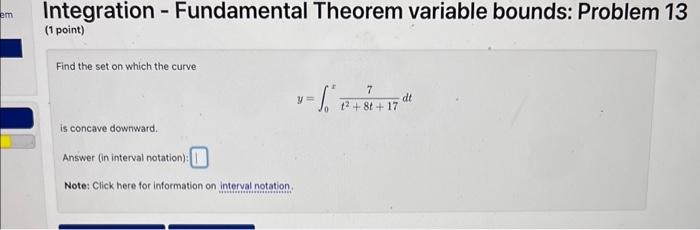 Solved Integration - Fundamental Theorem variable bounds: | Chegg.com