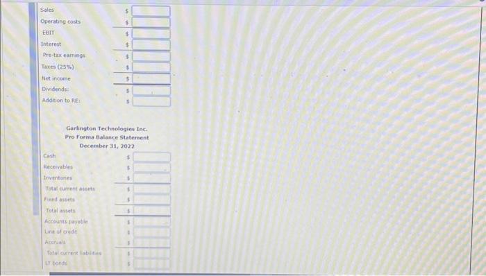 Solved Garlington Technologies Inci's 2021 finanoal | Chegg.com