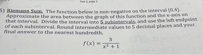 Solved Riemann Sum. The function below is non-negative on | Chegg.com