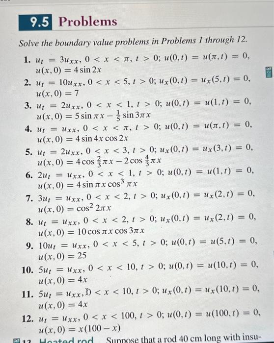 Solved Solve the boundary value problems in Problems 1 | Chegg.com Solved Solve the boundary value problems in Problems 1 | Chegg.com