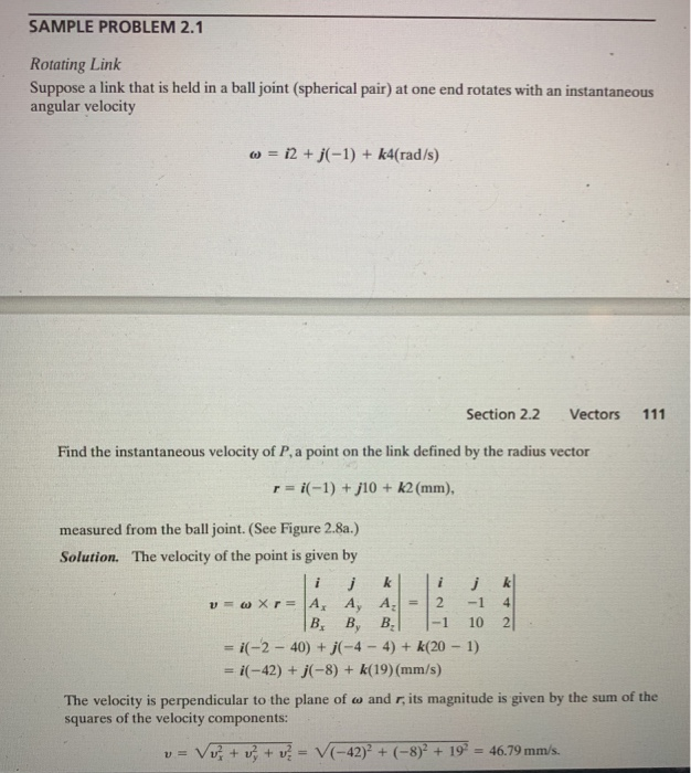 Solved SAMPLE PROBLEM 2.1 Rotating Link Suppose a link that | Chegg.com