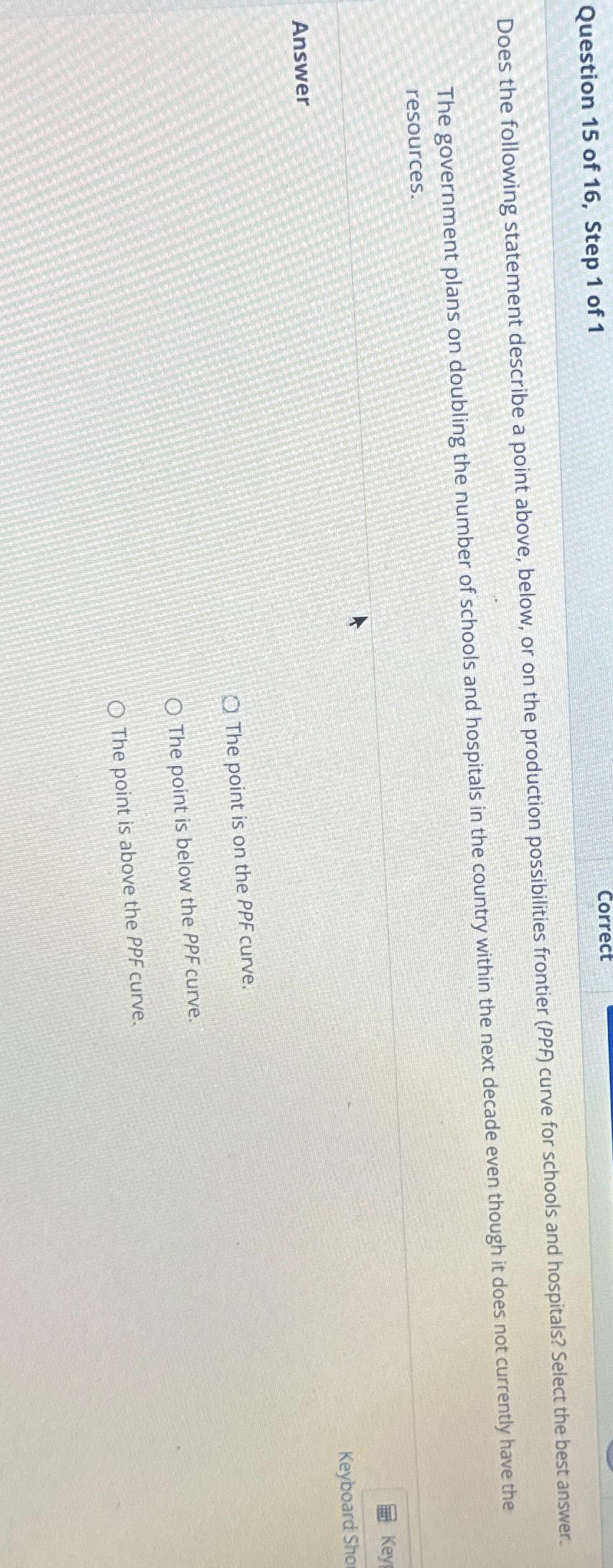 Solved Does the following statement describe a point above, | Chegg.com
