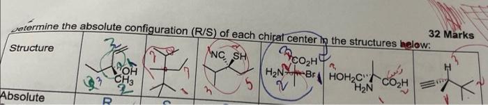Solved setermine the absolute configuration (R/S) of each | Chegg.com