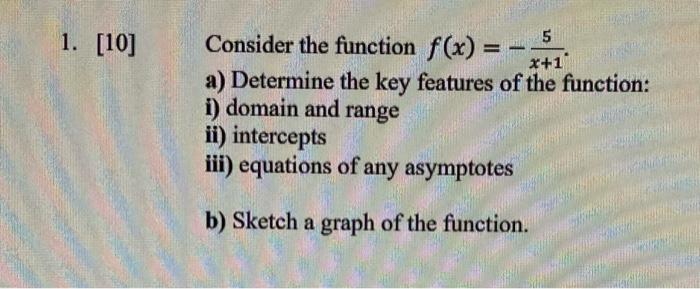 Solved Consider the function f(x)=−x+15. a) Determine the | Chegg.com