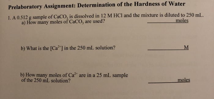 Solved Prelaboratory Assignment: Determination of the | Chegg.com