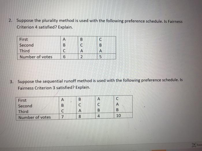 Solved 2. Suppose the plurality method is used with the | Chegg.com
