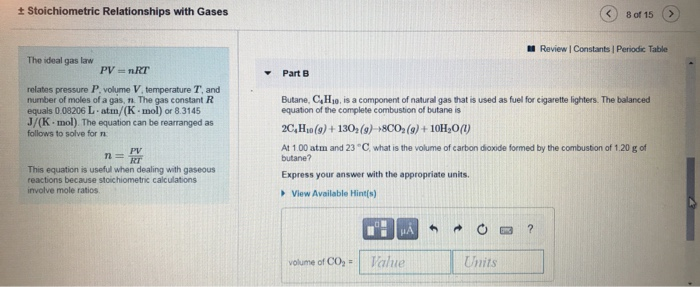 Solved Stoichiometric Relationships with Gases 8 of 15 | Chegg.com
