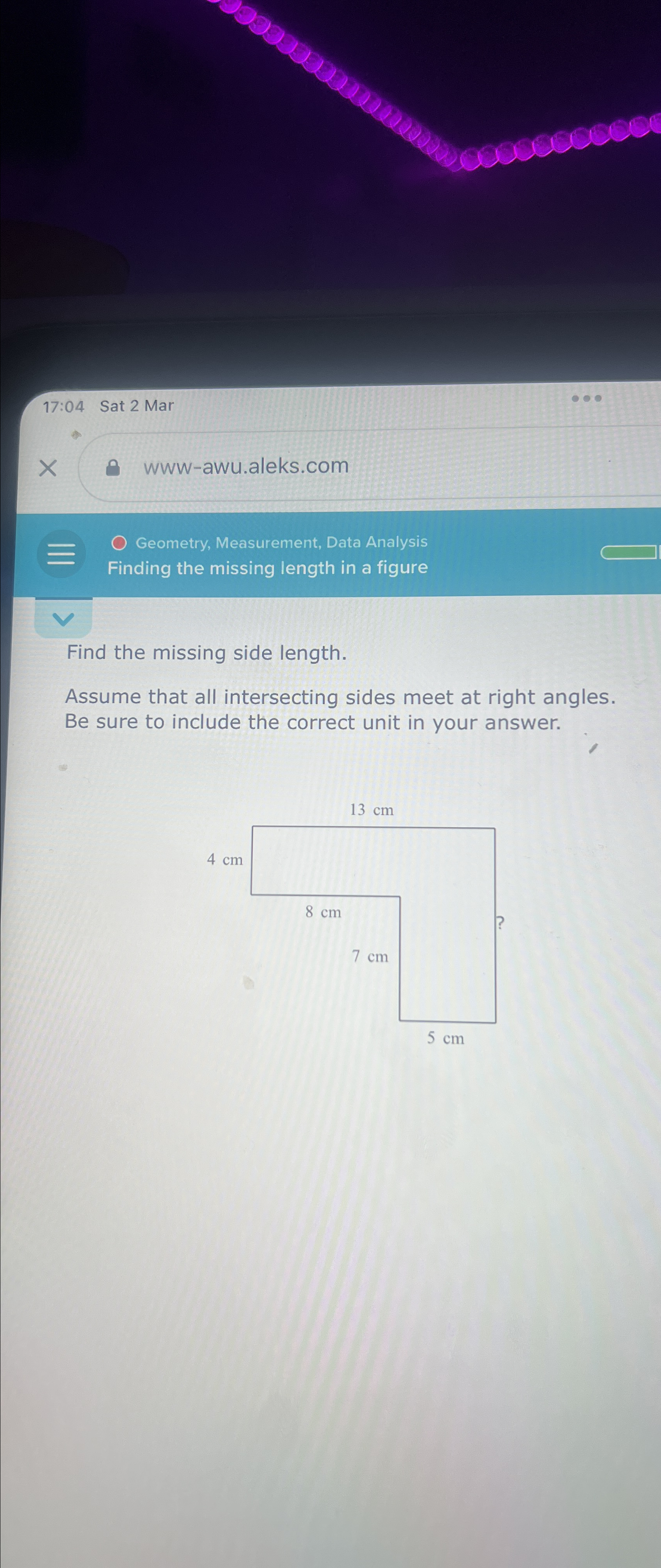 Solved 17:04 ﻿Sat 2 ﻿Marw ww-awu.aleks.comGeometry, | Chegg.com