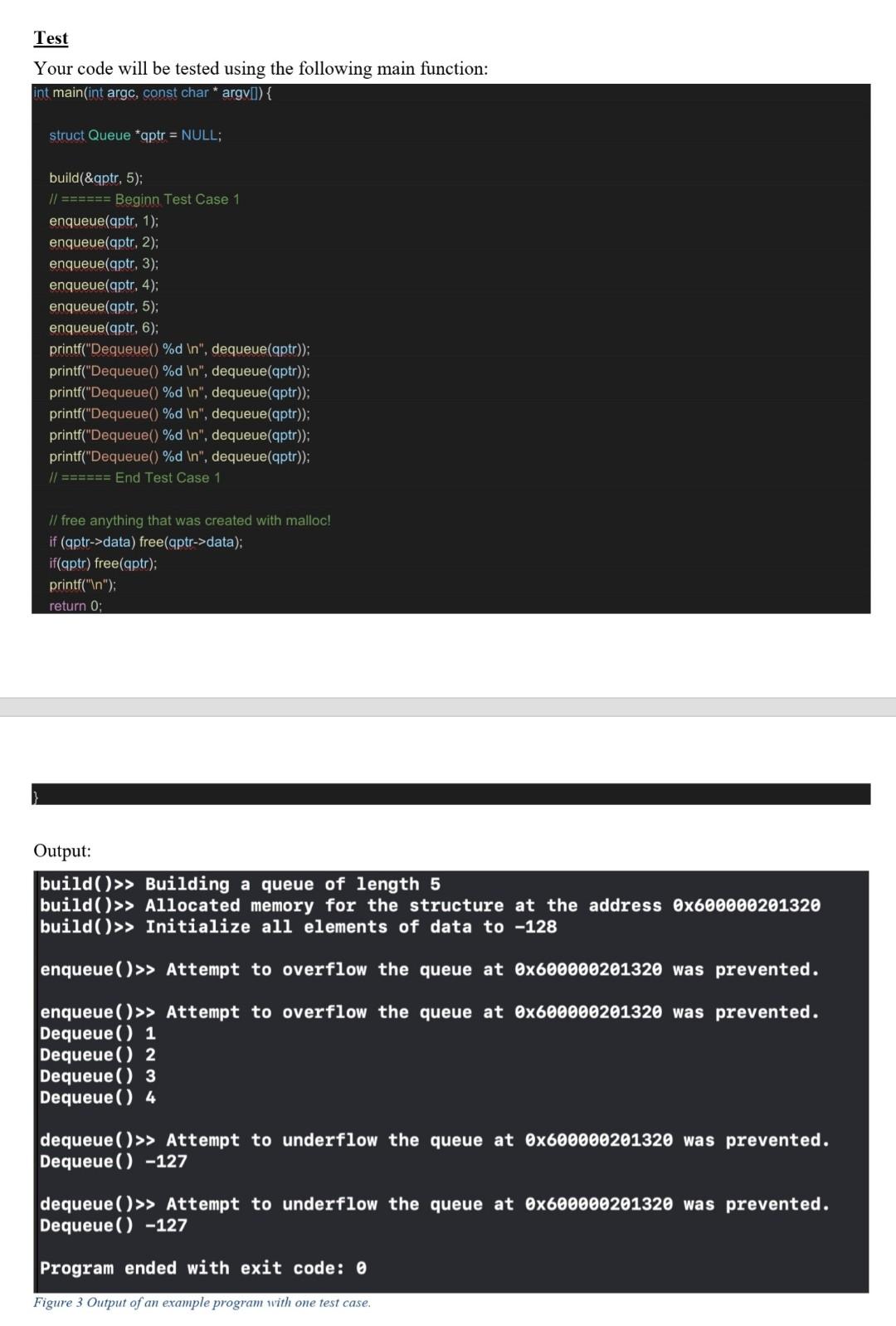Solved Write a C program to implement a queue of at most n-1 | Chegg.com
