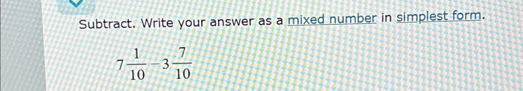 Solved Subtract. Write your answer as a mixed number in | Chegg.com