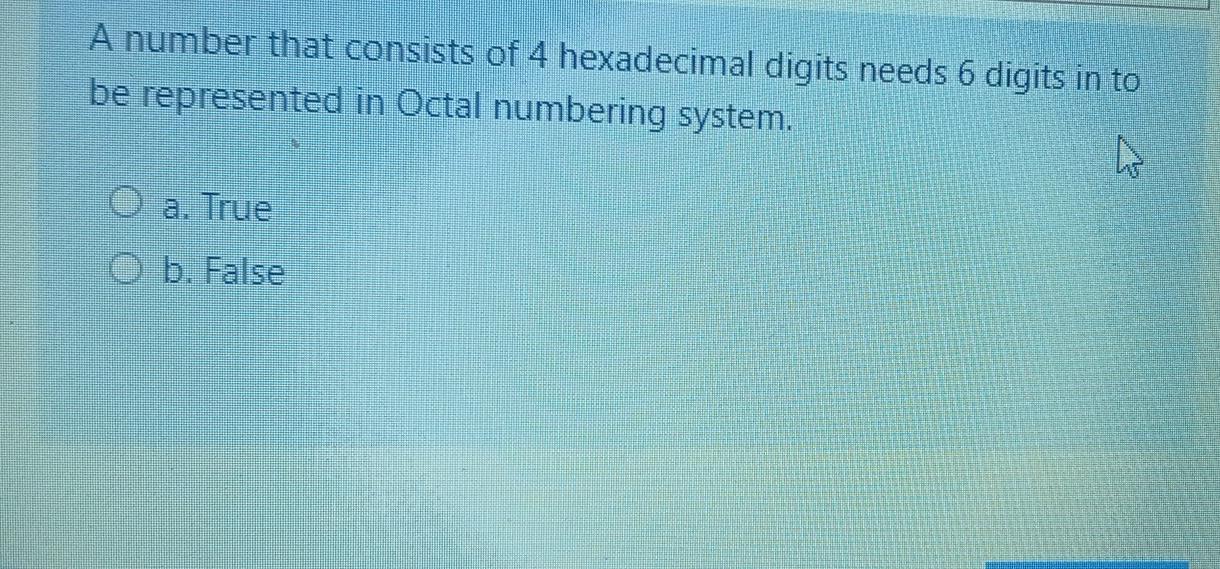 Solved A number that consists of 4 hexadecimal digits needs | Chegg.com