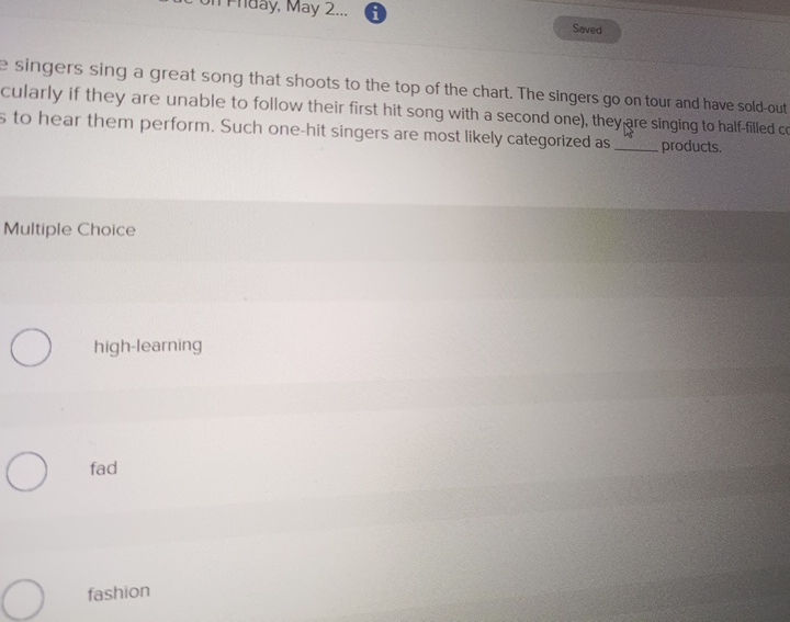 Solved singers sing a great song that shoots to the top of | Chegg.com