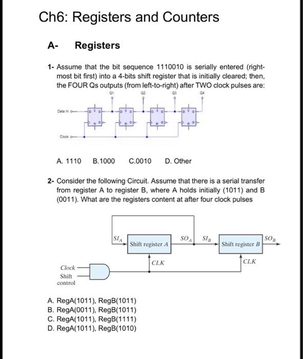 Solved Ch5: Sequential Circuits A- Latches and Flip-Flops | Chegg.com