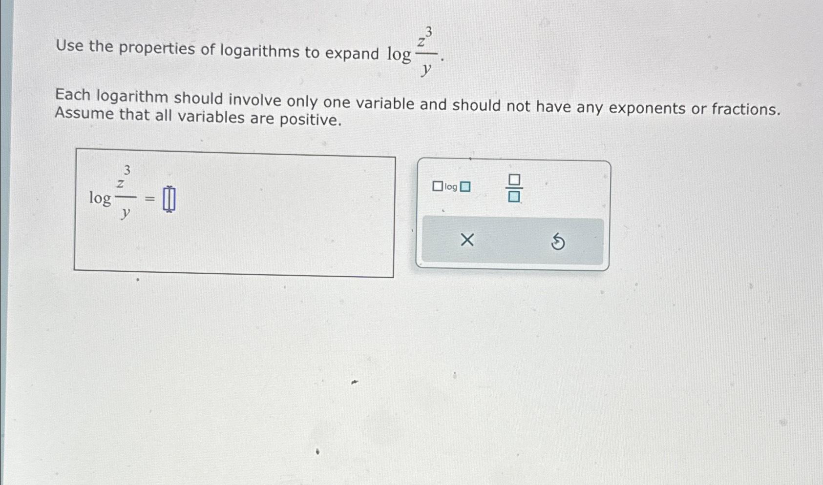 Solved Use the properties of logarithms to expand | Chegg.com