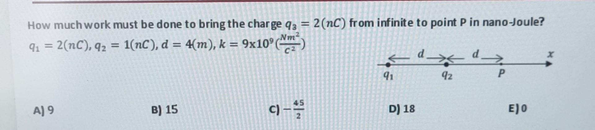 Solved How much work must be done to bring the charge | Chegg.com