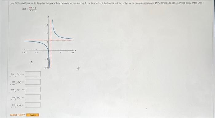 Solved Use limits involving to describe the asymptotic | Chegg.com