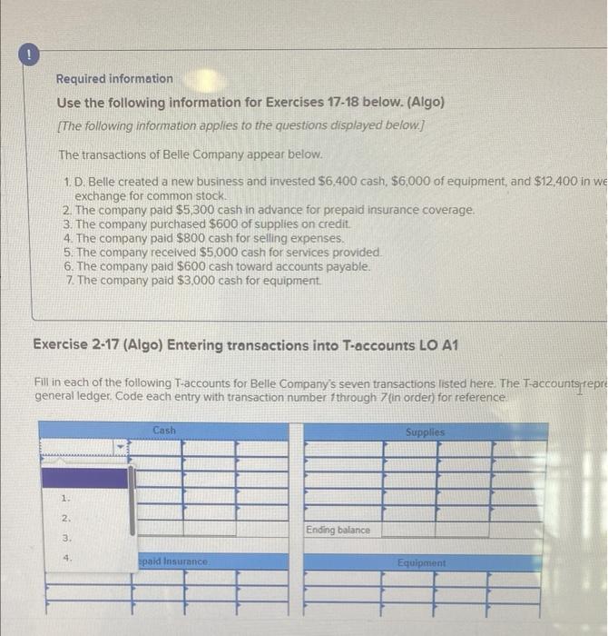 Solved Required information Use the following information | Chegg.com