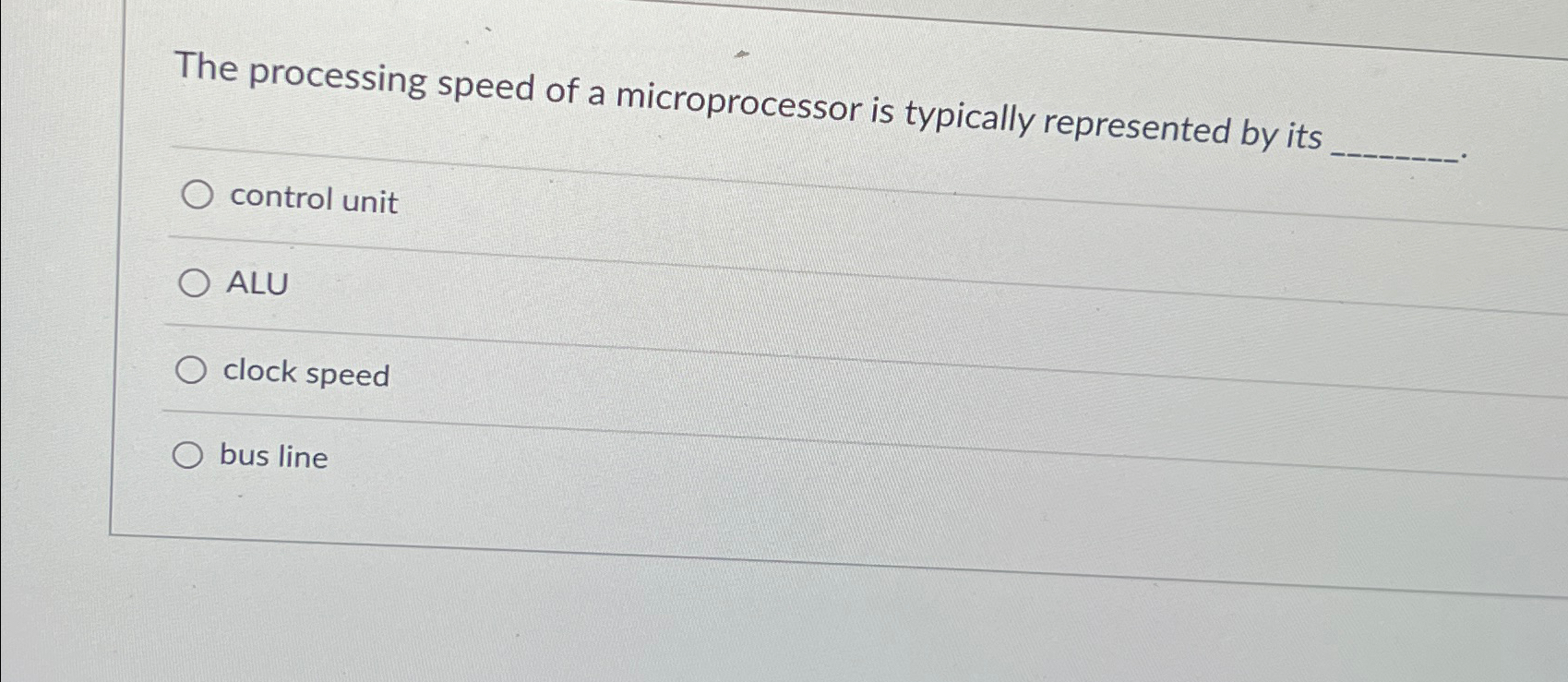 Solved The processing speed of a microprocessor is typically | Chegg.com