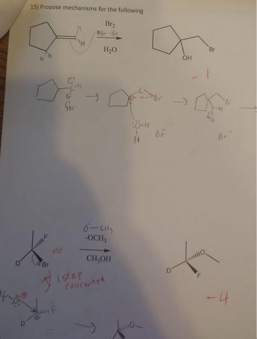 Solved 15) Propose mechanisms for the following → | Chegg.com