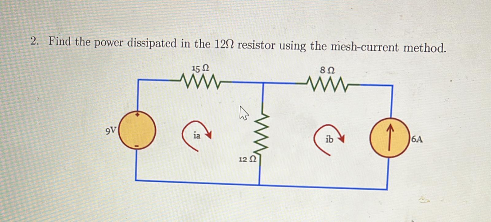 Solved Find the power dissipated in the 12Ω ﻿resistor using | Chegg.com