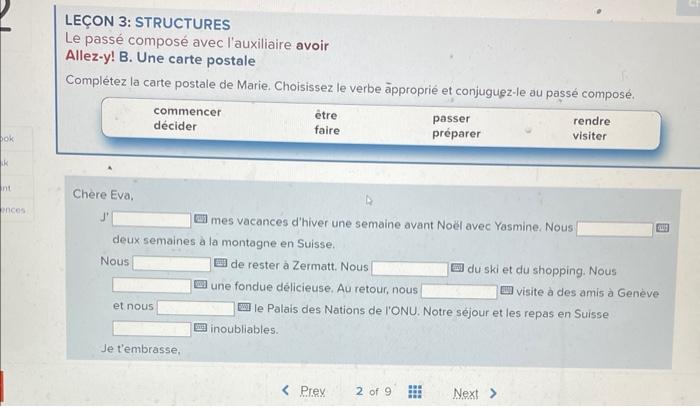 LEÇON 3: STRUCTURES Le passé composé avec | Chegg.com