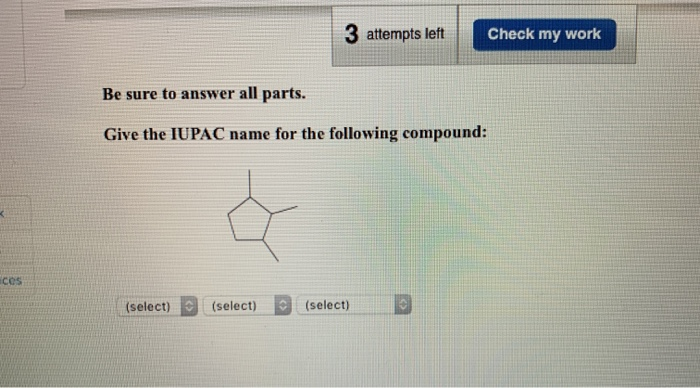 Solved 3 attempts left Check my work Be sure to answer all | Chegg.com