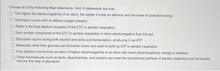 Solved choose all of the following TRUE statements. Hint:6 | Chegg.com
