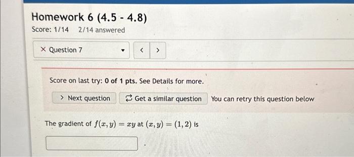 Solved Score on last try: 0 of 1pts. See Details for more. | Chegg.com