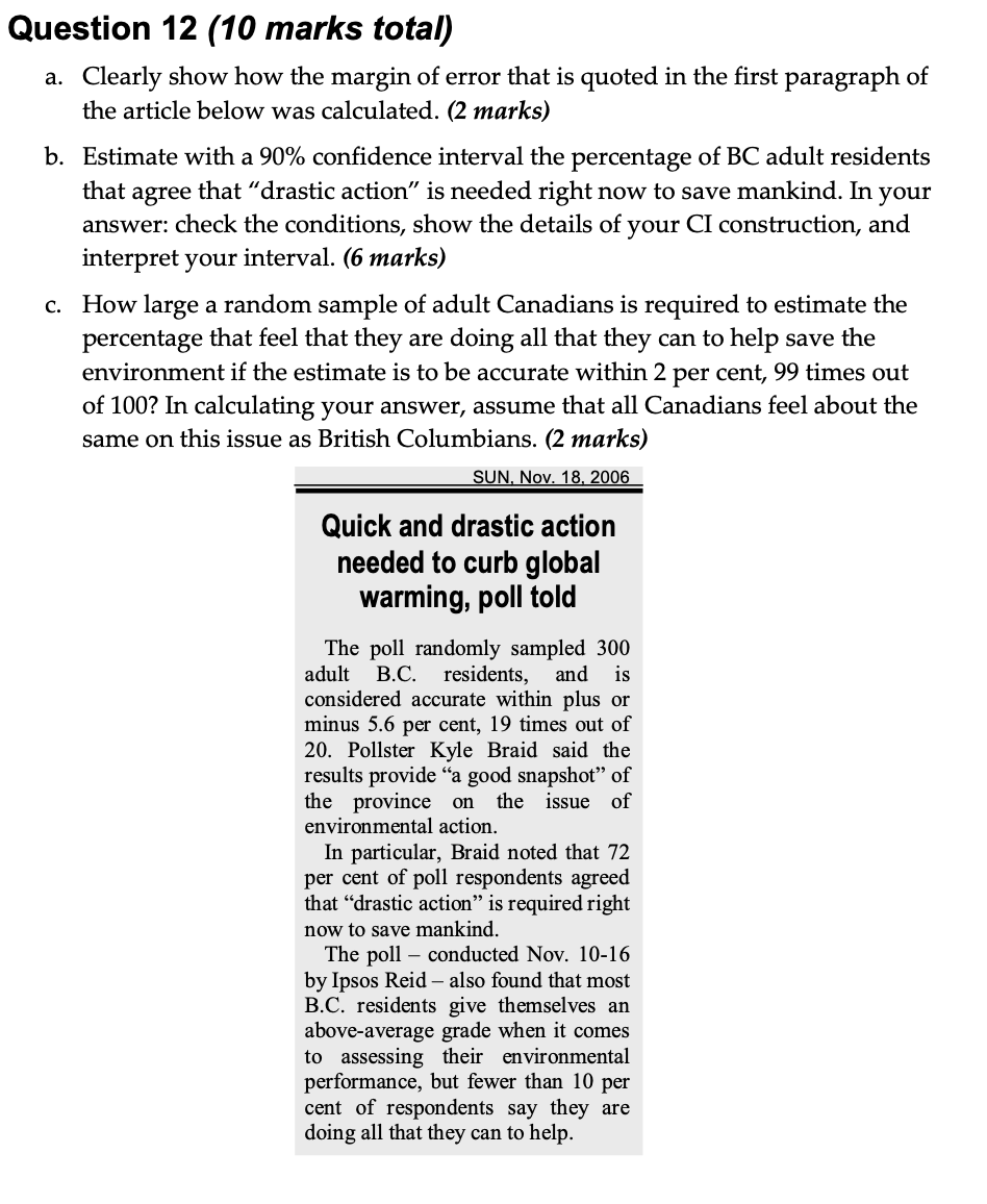 Solved Question 12 (10 ﻿marks total)a. ﻿Clearly show how the | Chegg.com