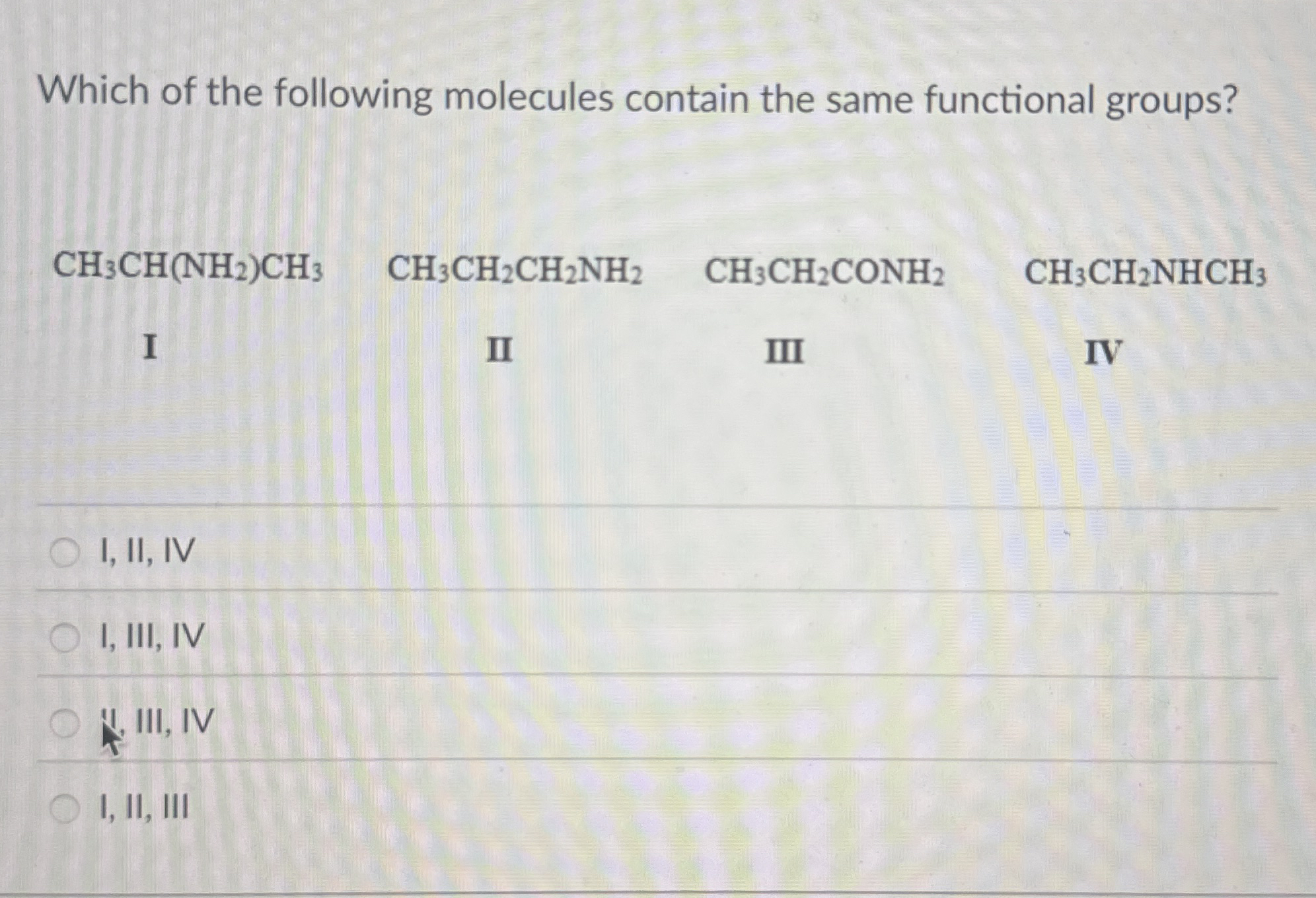 Solved Which of the following molecules contain the same | Chegg.com
