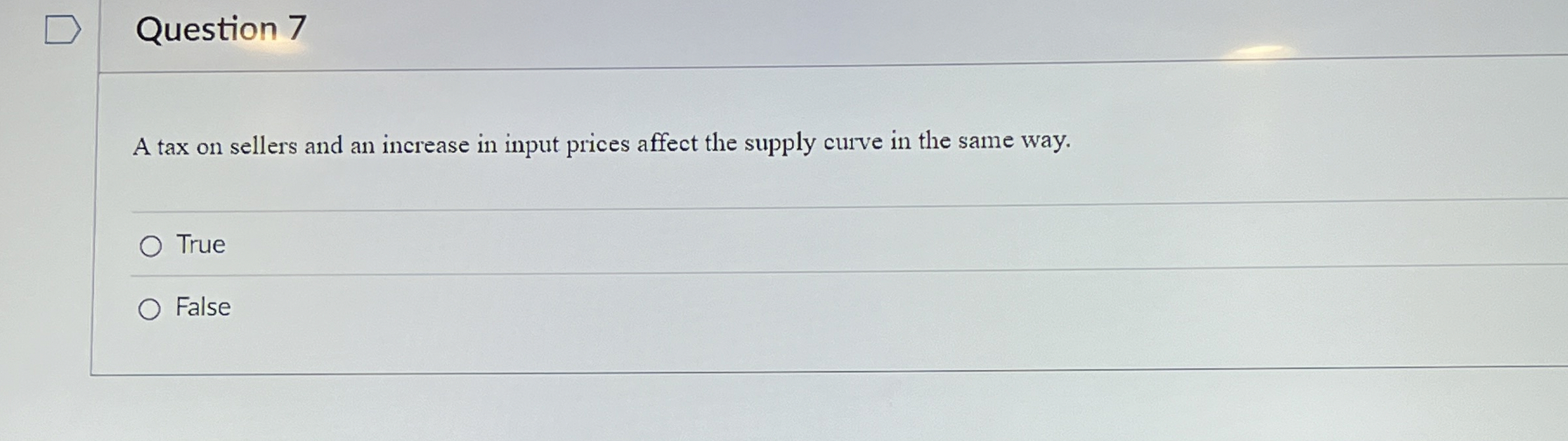 Solved , ﻿Question 7A tax on sellers and an increase in | Chegg.com