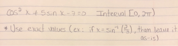 Solved find all solution on the interval [0,2pi) with the | Chegg.com