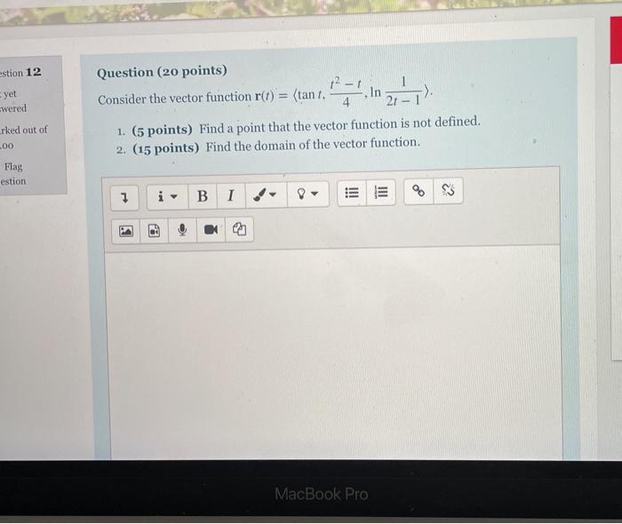 Solved estion 12 Question (20 points) Consider the vector | Chegg.com Solved estion 12 Question (20 points) Consider the vector | Chegg.com