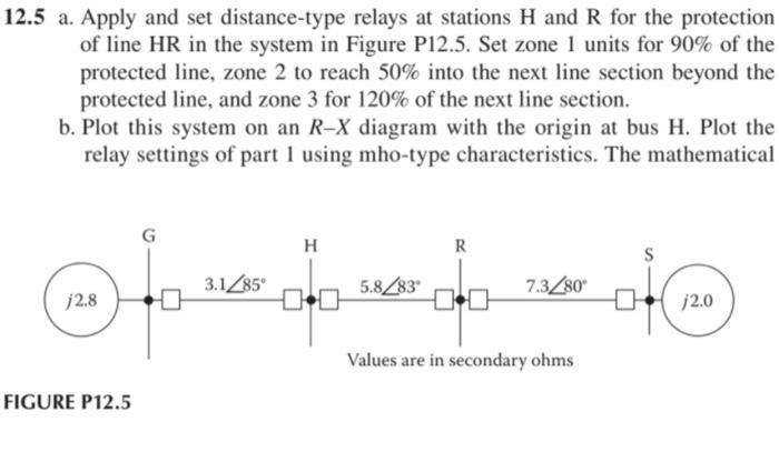 Solved 12.5 a. Apply and set distance-type relays at | Chegg.com