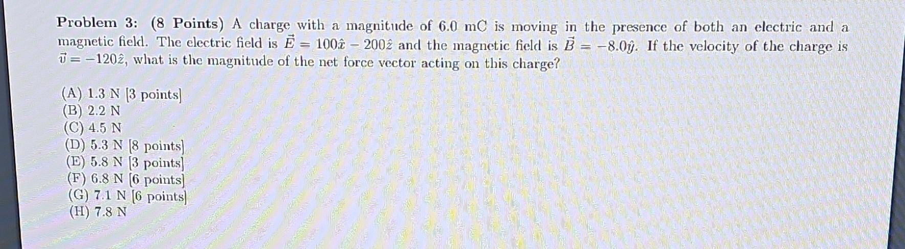 Solved Problem 3: (8 Points) A charge with a magnitude of | Chegg.com