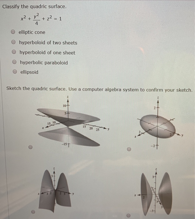 Solved Classify the quadric surface. x² + y2 + ² = 1 | Chegg.com