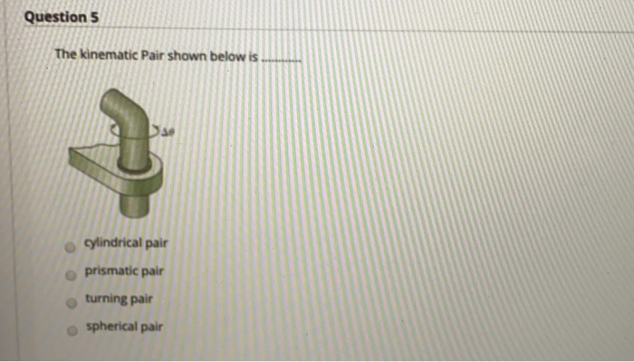 Solved Question 5 The kinematic Pair shown below is | Chegg.com