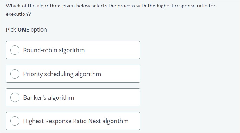 Solved Which of the algorithms given below selects the | Chegg.com