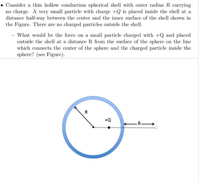 Solved Consider a thin hollow conduction spherical shell | Chegg.com