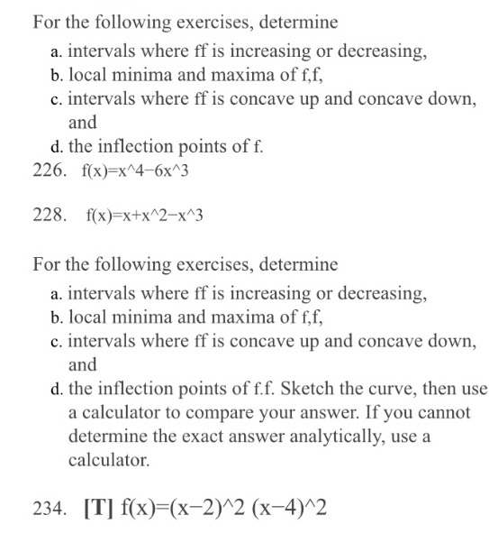Solved For the following exercises, determine a. intervals | Chegg.com