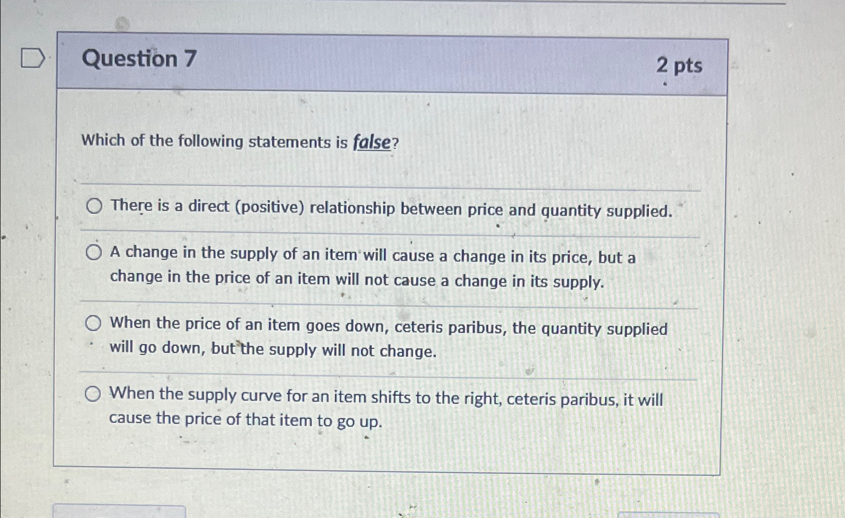 Solved Question 72 ﻿ptsWhich of the following statements is | Chegg.com