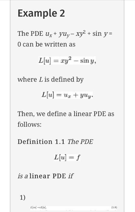 Solved In Exercises 1-7, determine whether the PDE is linear | Chegg.com