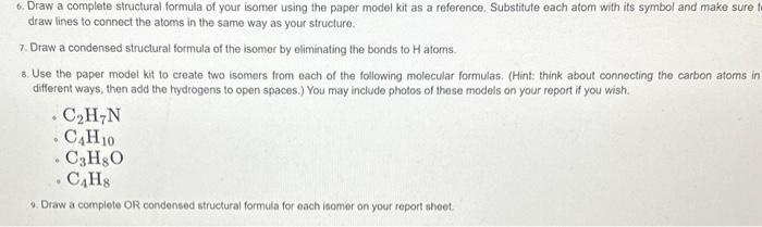 Solved 2. Use the paper model kit to construct a model from | Chegg.com