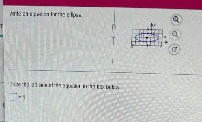 Solved Write an equation for the ellipse. Type the left side | Chegg.com